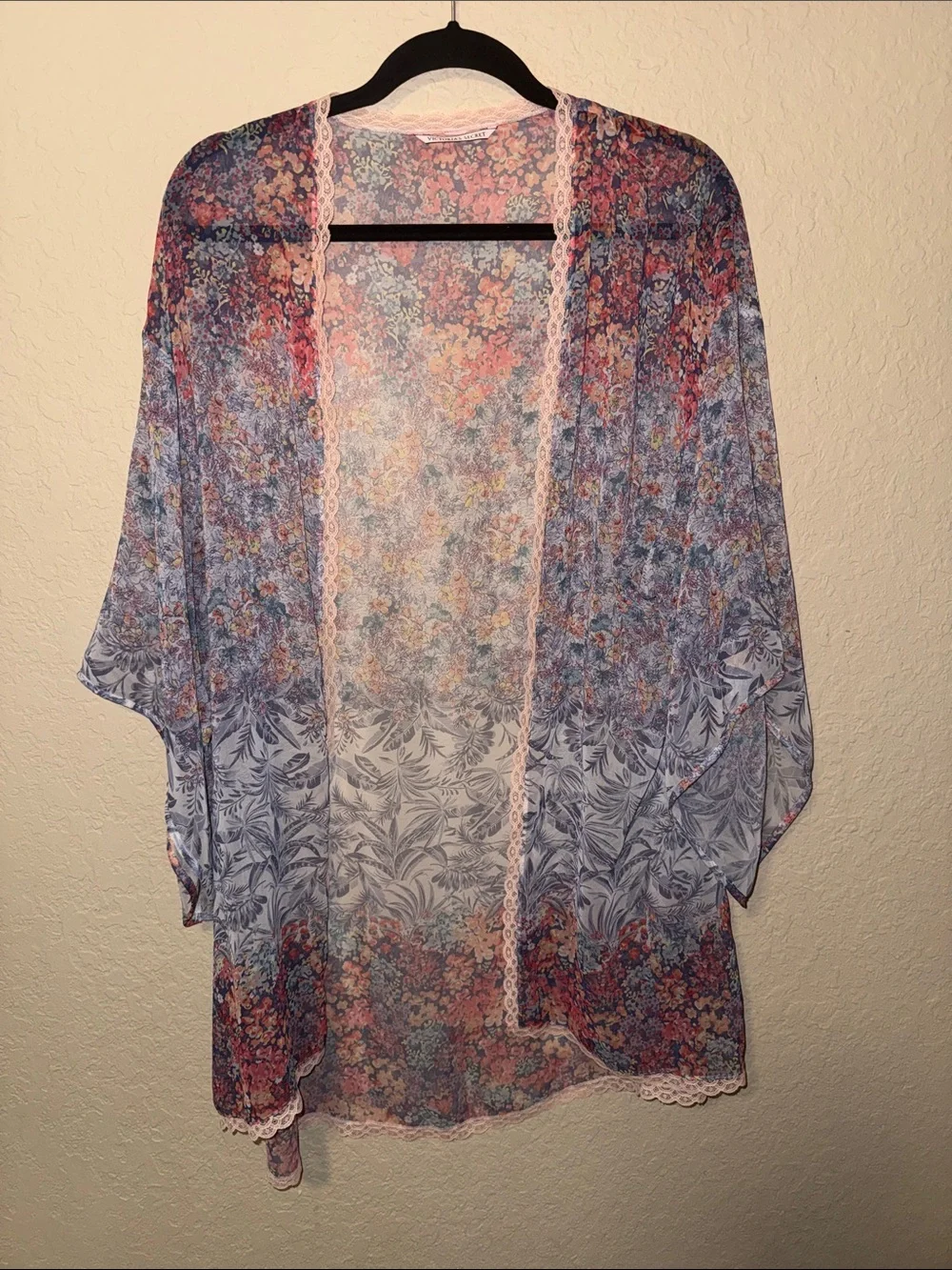 Victoria's Secret | Swim | Victorias Secret Sheer Floral Kimono In Blue ...